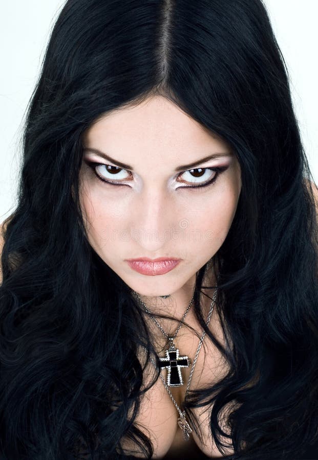Portrait of the Girl in Gothic Style Stock Image - Image of goth, close ...