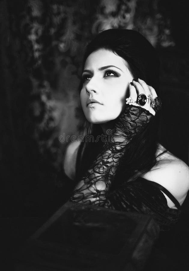 A Portrait of the Girl in Gothic Style Stock Image - Image of human ...