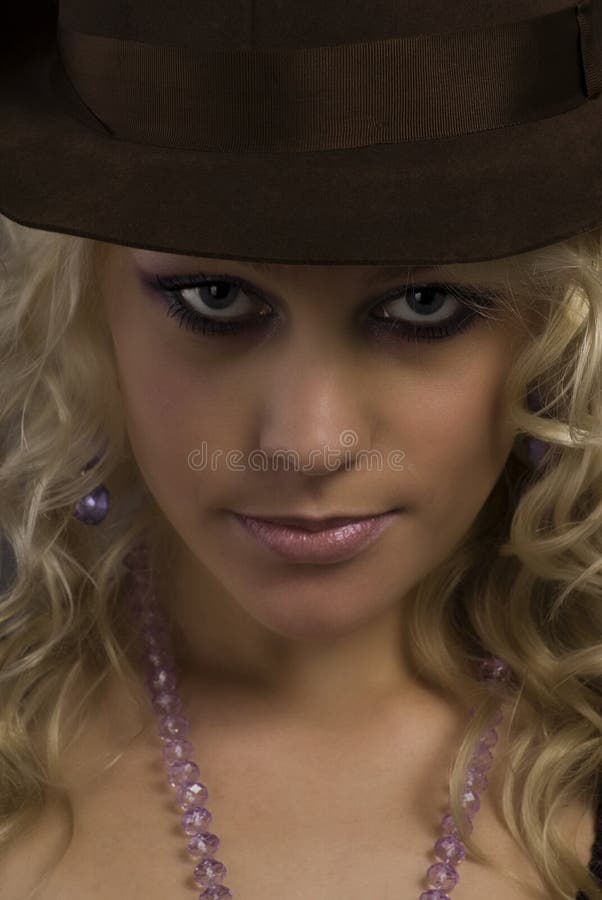 Portrait of the Girl in a Hat Stock Photo - Image of elegance, passion ...