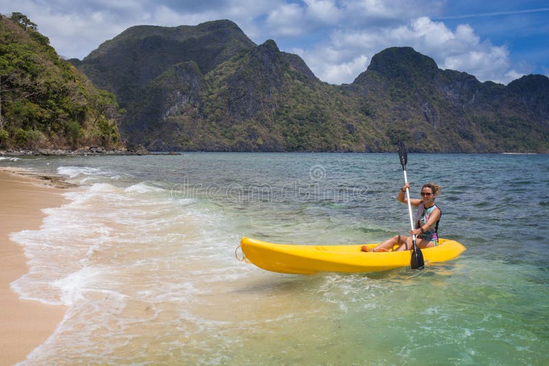 Portrait of a Girl in Kayak Stock Photo - Image of island, krabi: 59456776