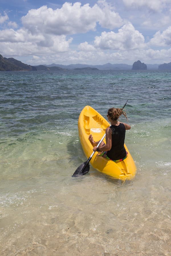 Portrait of a Girl in Kayak Stock Image - Image of kayaking, boat: 59482927
