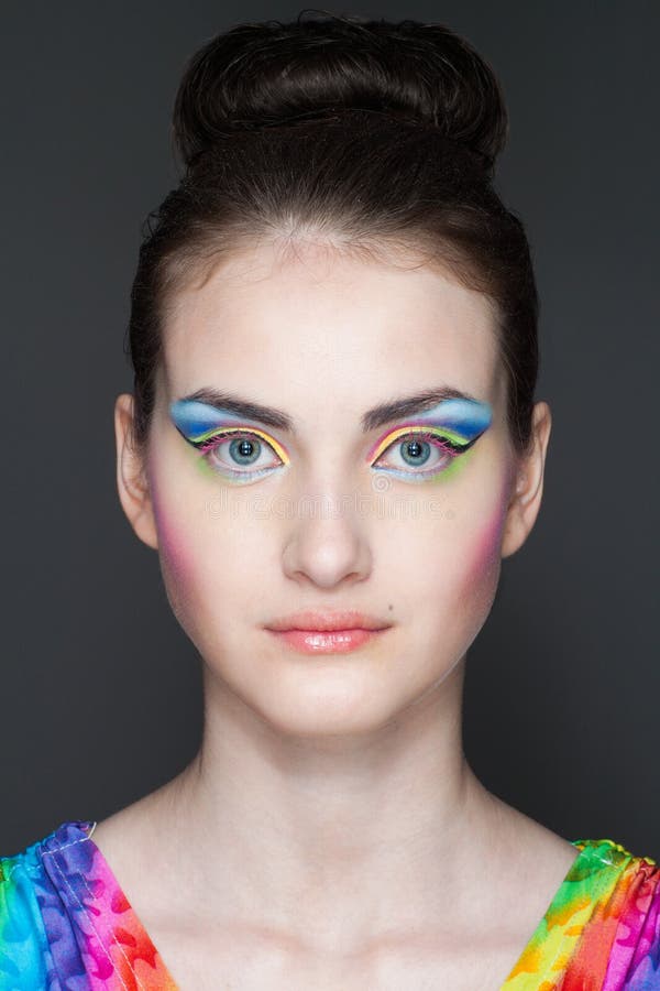 Portrait of girl makeover stock photo. Image of makeup - 67605982