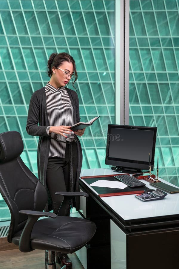 Portrait of a Girl Office Worker Stock Image - Image of people, roof ...
