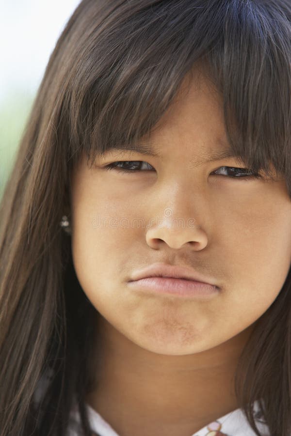 Portrait of Girl Pouting stock image. Image of looking - 7877357