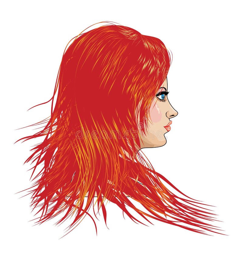 Girl With Red Hair Stock Vector Illustration Of Drawing 29823530