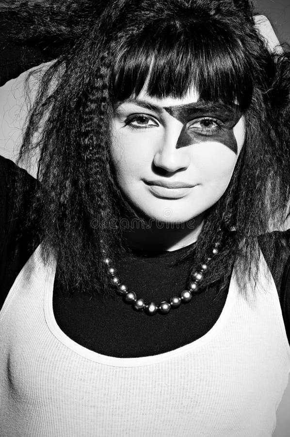 Portrait of Girl with Rock Make Up Stock Image - Image of attractive ...