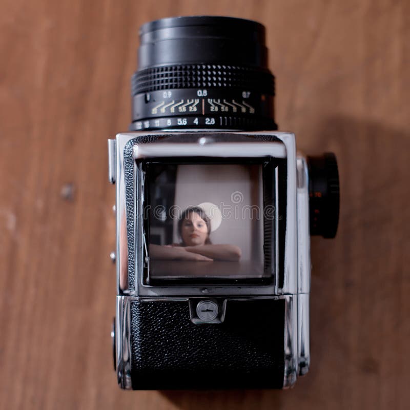 Portrait of Girl Seen in Viewfinder Stock Photo - Image of protector ...