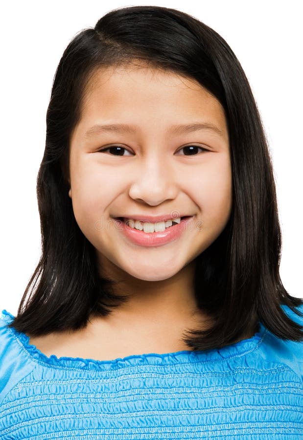 Portrait of Smiling Tween Girl Stock Photo - Image of juvenile, young ...