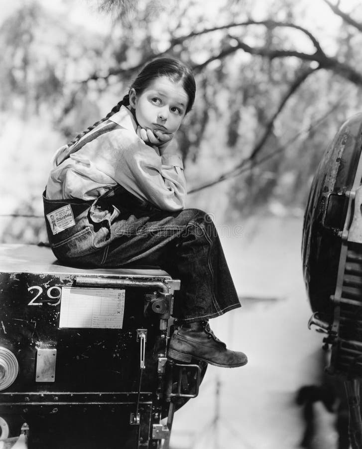 Portrait of Girl Waiting Outside Stock Image - Image of caucasian, bore ...