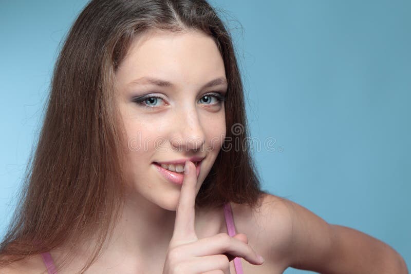 Portrait of a Girl Whispering. Stock Photo - Image of girl, closeup ...
