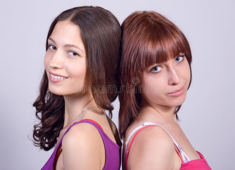 Portrait of girlfriends stock image. Image of smile, head - 22908377