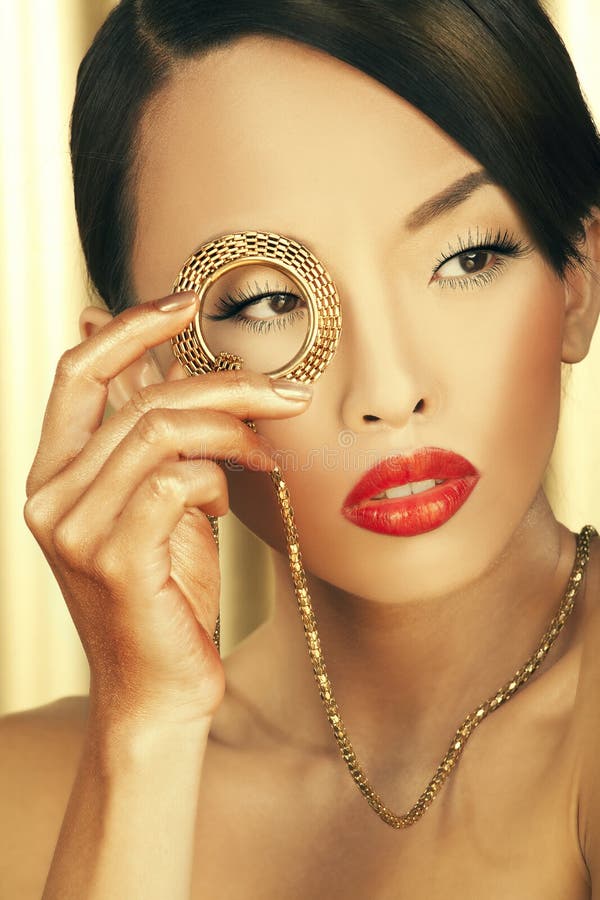 Golden Lady stock image. Image of girl, luxury, elegance - 30007151