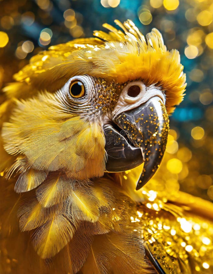 Portrait of a Golden Parrot Stock Illustration - Illustration of wild ...