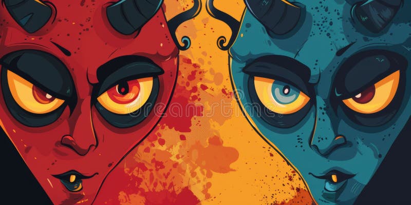 Portrait of Good and Evil Concept Stock Photo - Image of isolated, evil ...