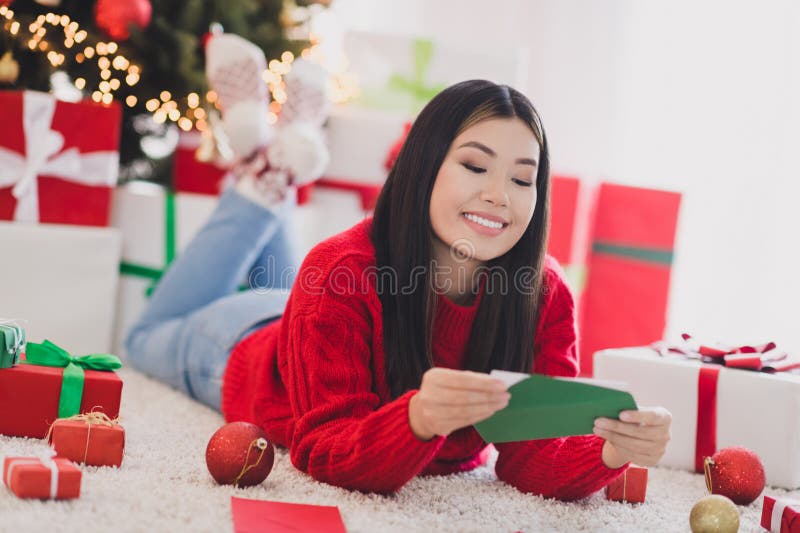 Portrait Of Good Mood Nice Satisfied Woman With Straight Hairdo Wear