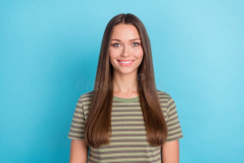 Portrait Of Gorgeous Positive Optimistic Pretty Girl With Long