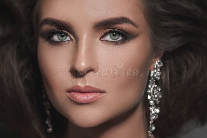 Gorgeous Woman with a Beautiful Make-up in Studio Stock Photo - Image ...