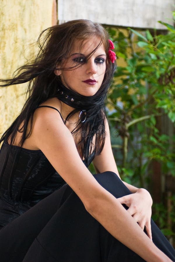 Portrait of a Goth Girl stock image. Image of black, ancient - 6354053