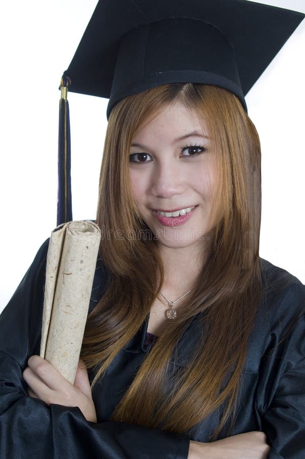 Portrait of Graduating Student Stock Photo - Image of gown, people ...