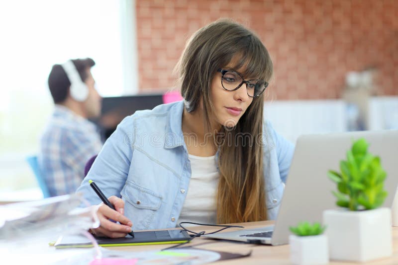 Portrait of Graphic Designer at Work Stock Photo - Image of graphic ...