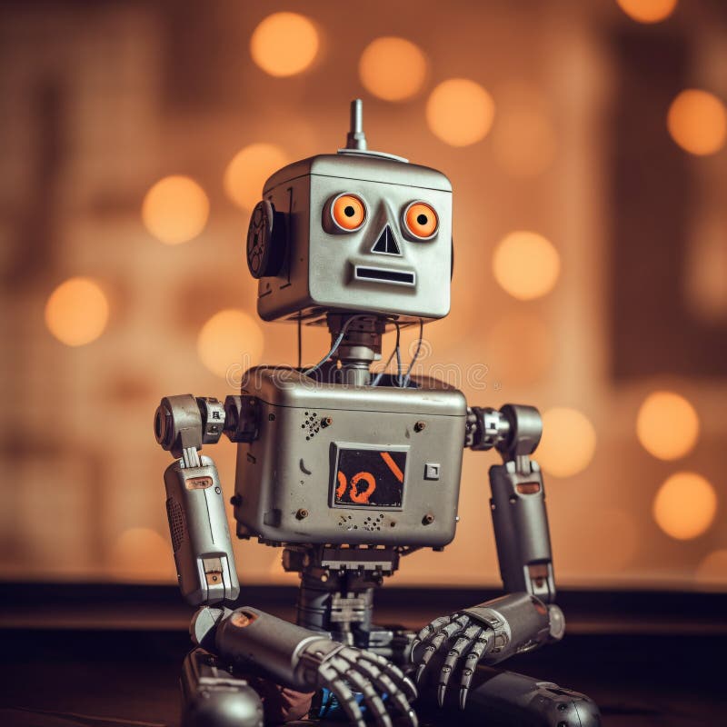 Square robot stock vector. Illustration of alone, drawing - 52334151