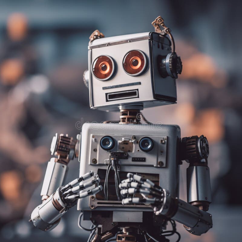 Square robot stock vector. Illustration of alone, drawing - 52334151