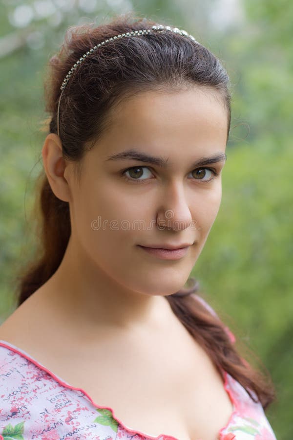 Portrait on Green Background Stock Photo - Image of eyes, portrait ...