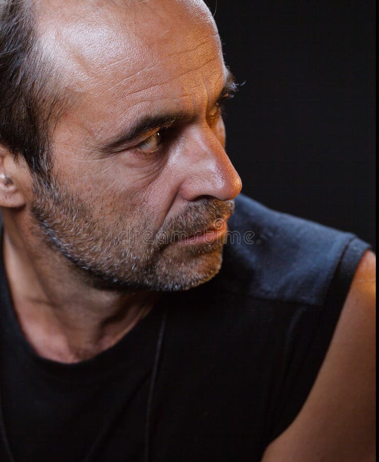 Portrait of Grimacing or Puckering or Grinning Man Stock Image - Image ...