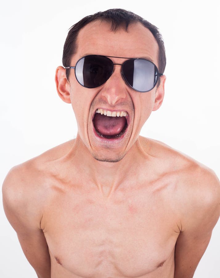 Portrait of Grimacing Young Man Stock Image - Image of cheeks, grimace ...
