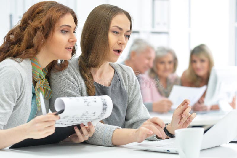 Portrait of Group of Active Business People Working Stock Image - Image ...