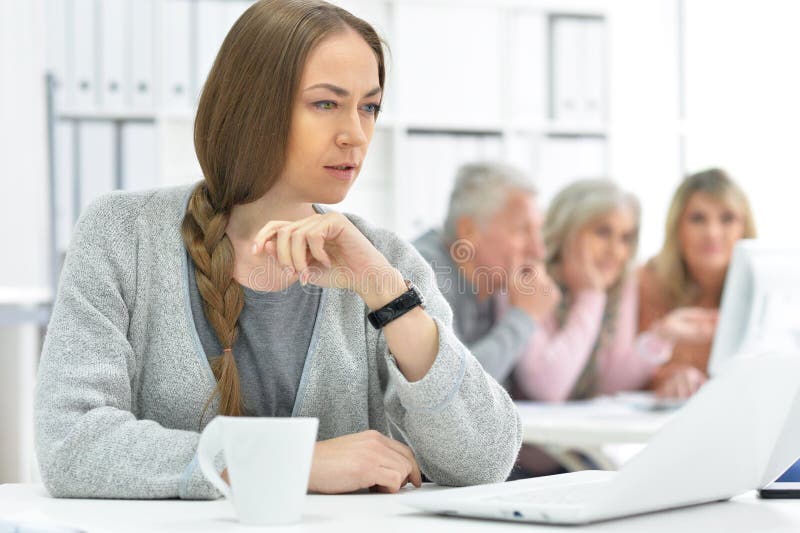 Portrait of Group of Active Business People Working Stock Image - Image ...