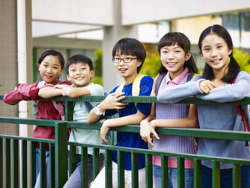 Portrait of a Group of Asian Elementary School Children Stock Photo ...