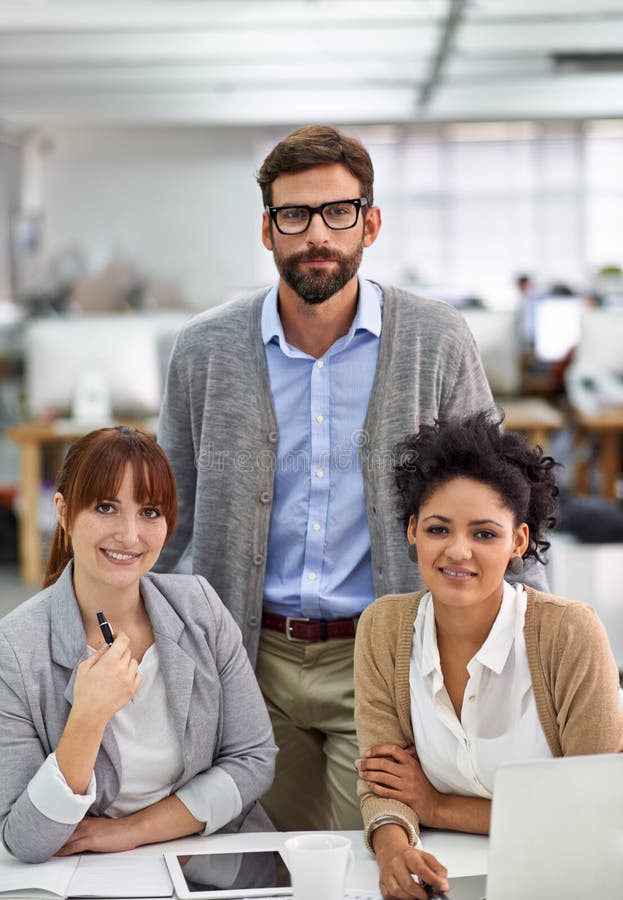 Dynamic Young Office Professionals. Portrait of a Group of Dedicated ...
