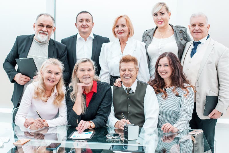 Group of Experienced Employees at the Workplace in the Office Stock ...