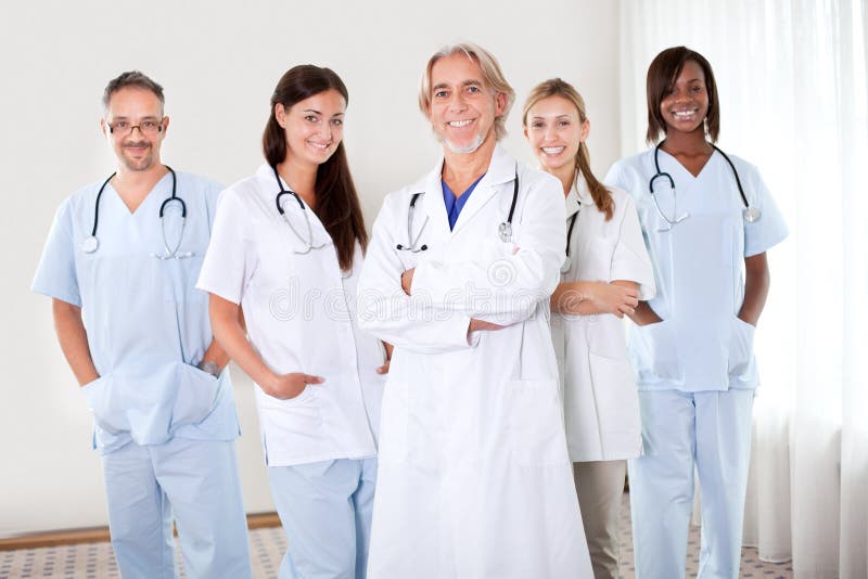 Portrait of Group of Friendly Doctors Stock Image - Image of career ...
