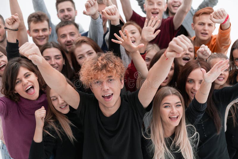 Portrait of Group of Happy Young People Stock Image - Image of ...