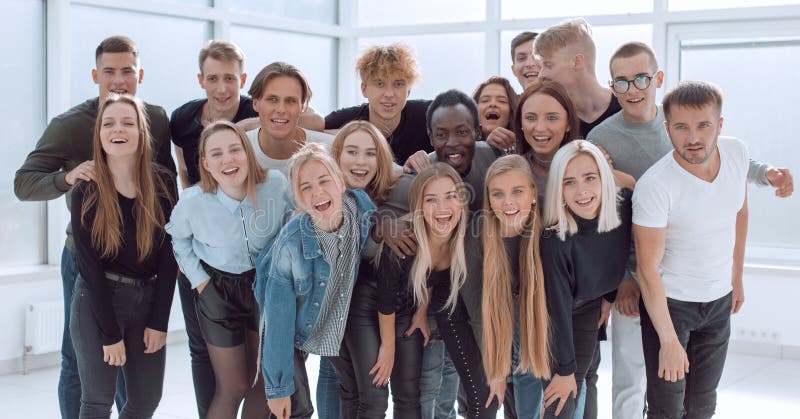 Portrait of a Group of Happy Young People Stock Photo - Image of ...