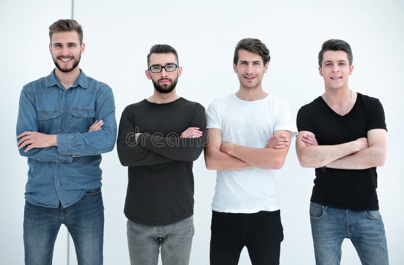 Portrait of a Group of Modern Young Men Stock Image - Image of casual ...