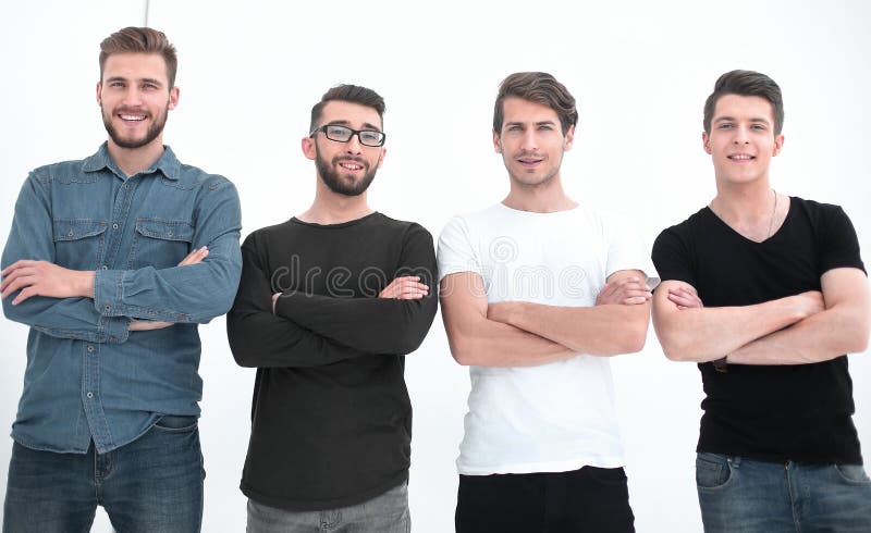 Portrait of a Group of Modern Young Men Stock Image - Image of positive ...