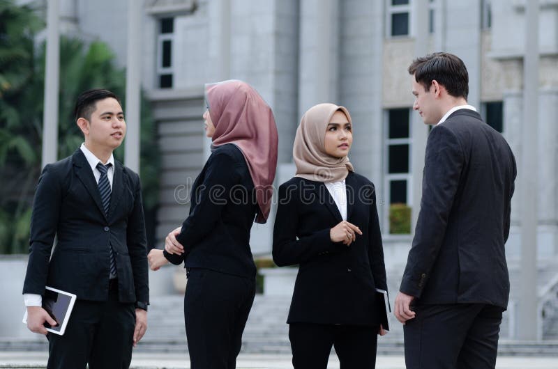 Group of Young Executive, Dressed in Formal Standing with Happy Face ...