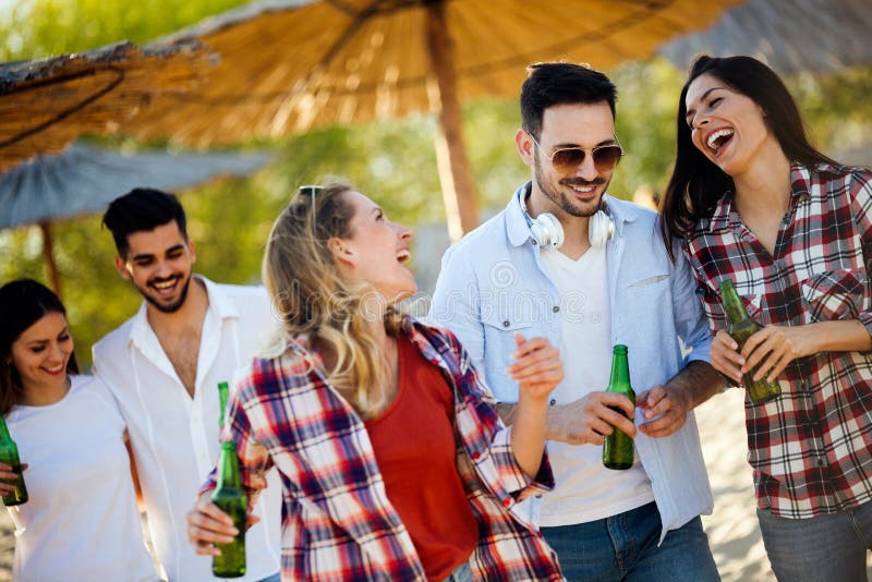 Portrait of Group of Young Friends Having a Party Stock Image - Image ...
