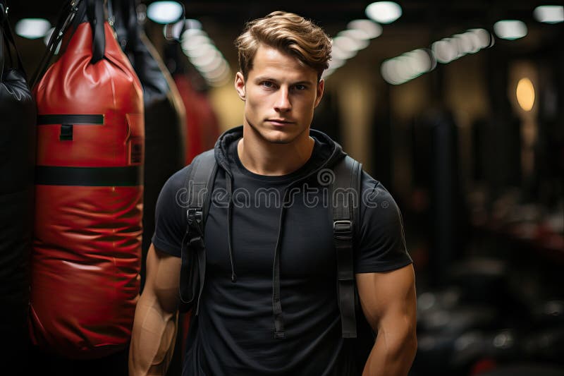 Portrait of a Guy in a Boxing Gym. Stock Image - Image of male ...