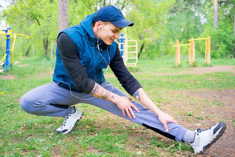 Guy working out outside stock photo. Image of person - 102396928