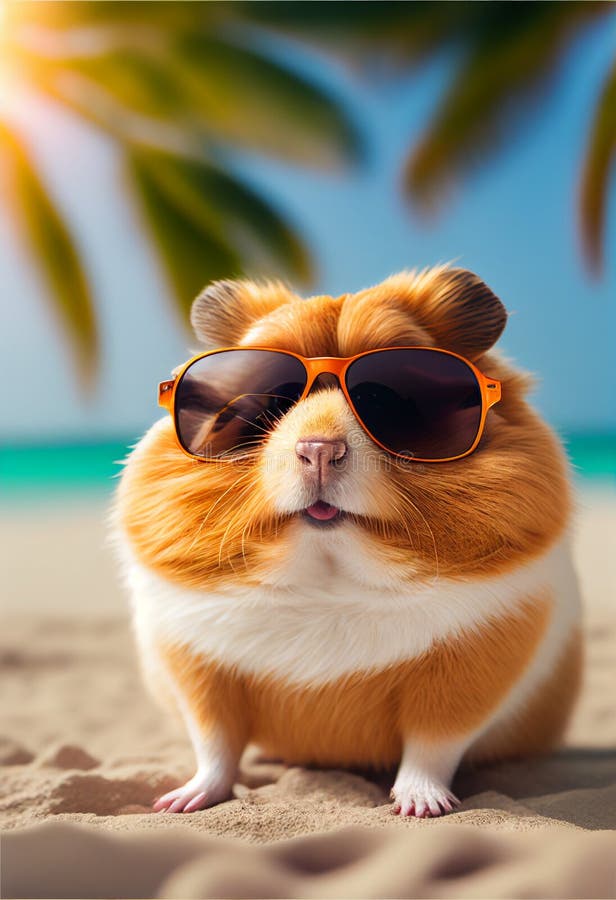 Portrait of Hamster in Sunglasses at the Resort. AI Generated Stock ...