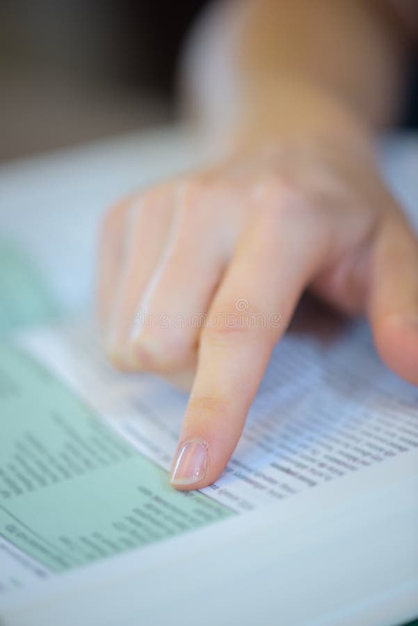 Portrait Hand and Highlighted Phrase Stock Image - Image of study ...