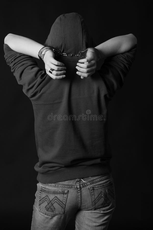 Portrait of a handcuffed stock photo. Image of outlaw - 143270826