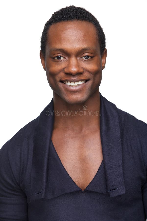Handsome African American Man Smiling Stock Image - Image of good ...