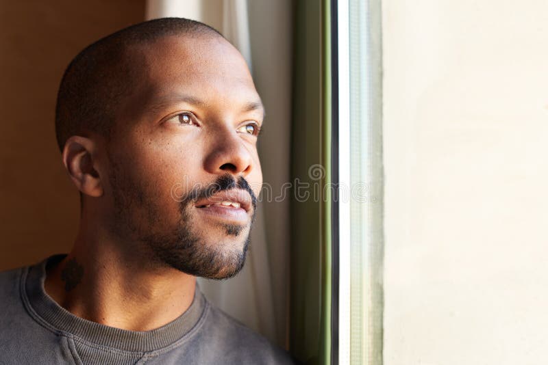 Portrait of HANDSOME African Black Man. Horizontal Stock Photo - Image ...