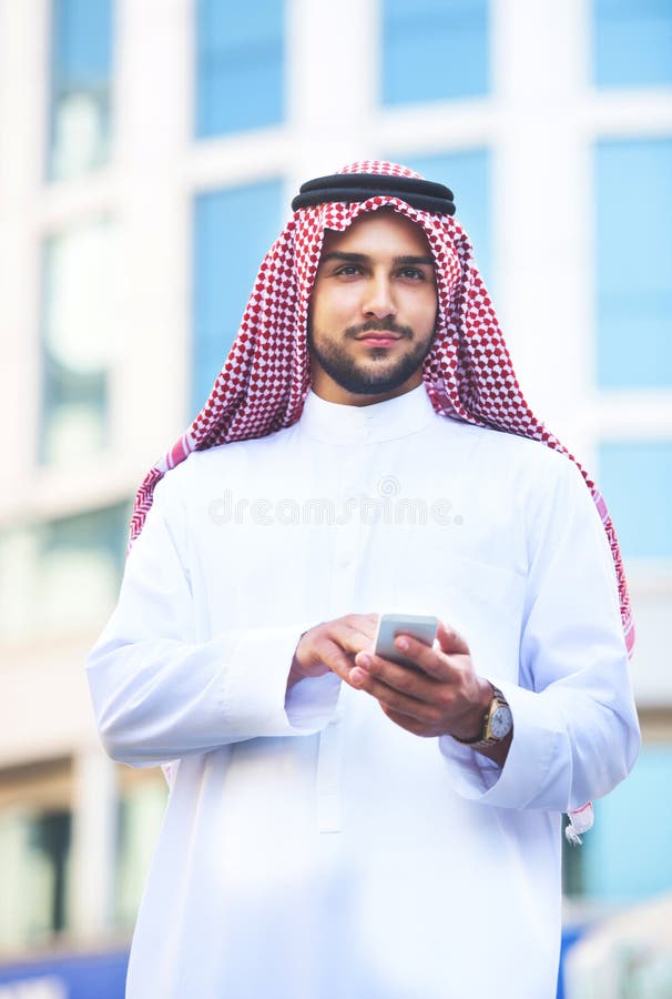 Outdoors Portrait of a Handsome Arabian Man Stock Photo - Image of ...