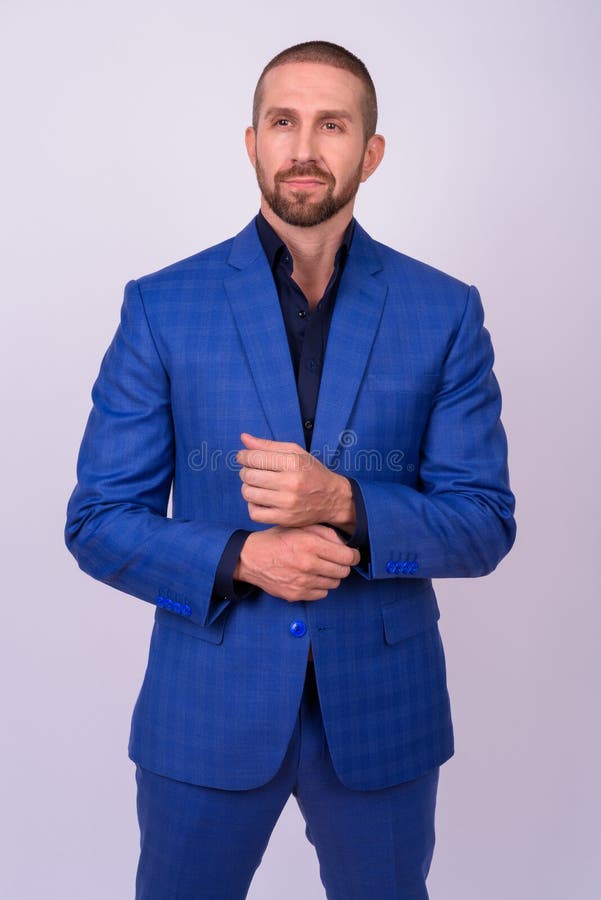 Portrait of Handsome Bald Bearded Businessman in Suit Stock Photo ... Portrait of Handsome Bald Bearded Businessman in Suit Stock Photo ...